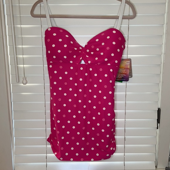 Coco Rave | Swim | Coco Rave Watermelon Pink White Polka Dot Swimdres ...